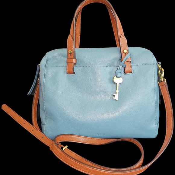 Fossil | Bags | Fossil Rachel Twilight Blue Leather Convertible Stachel ...